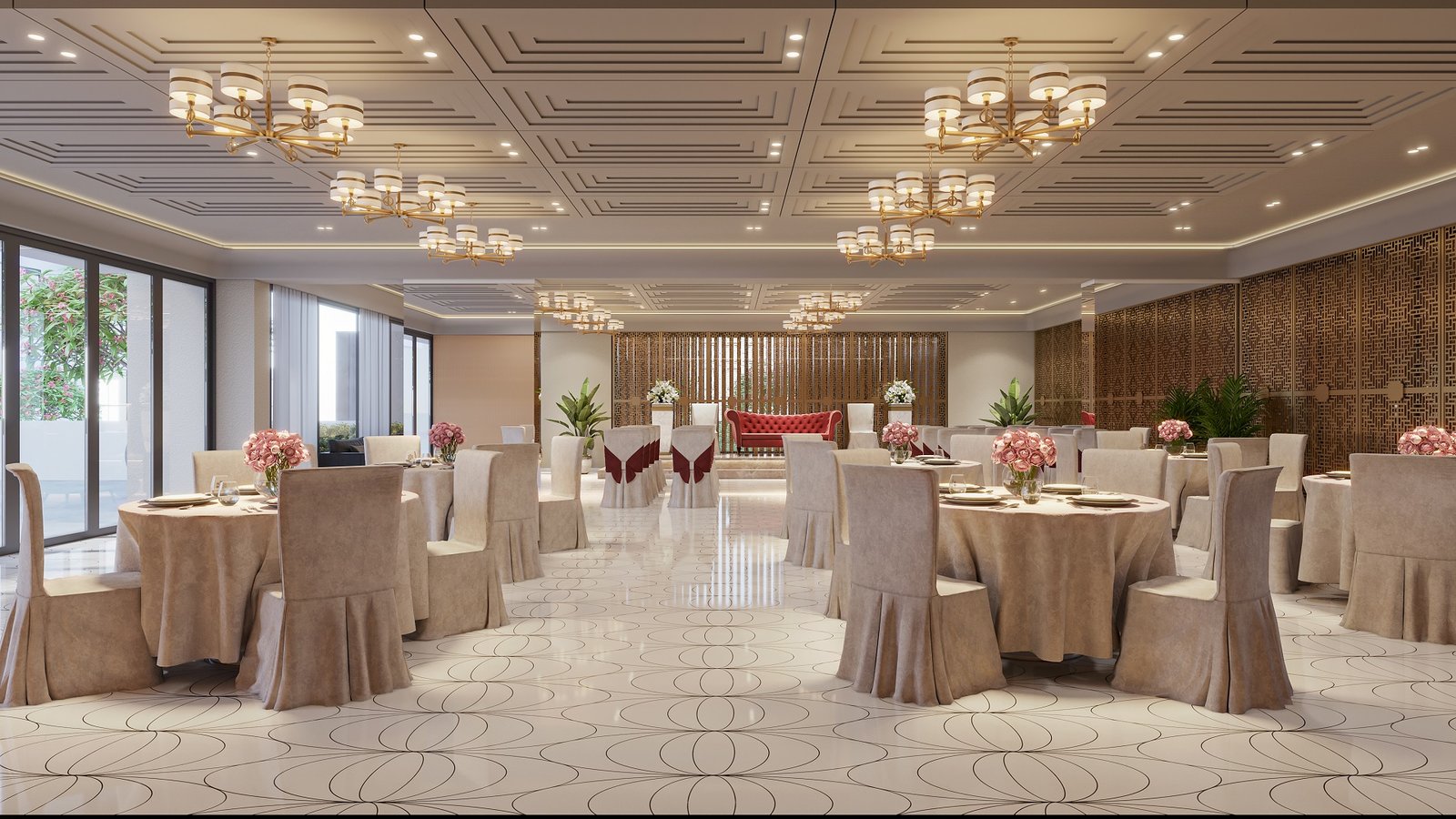 Exploring Banquet Hall Interior with 3D Magic